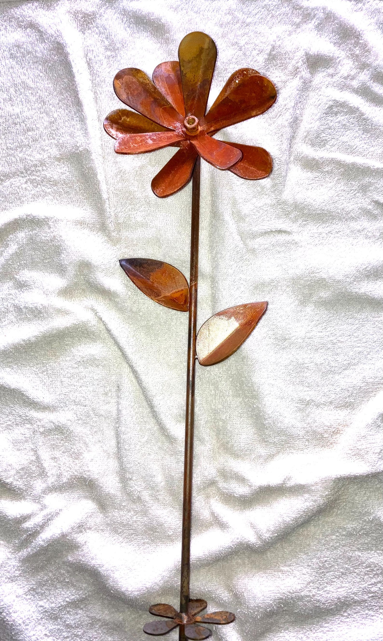 Rustic Garden Flower, Outdoor Garden Stake - Etsy