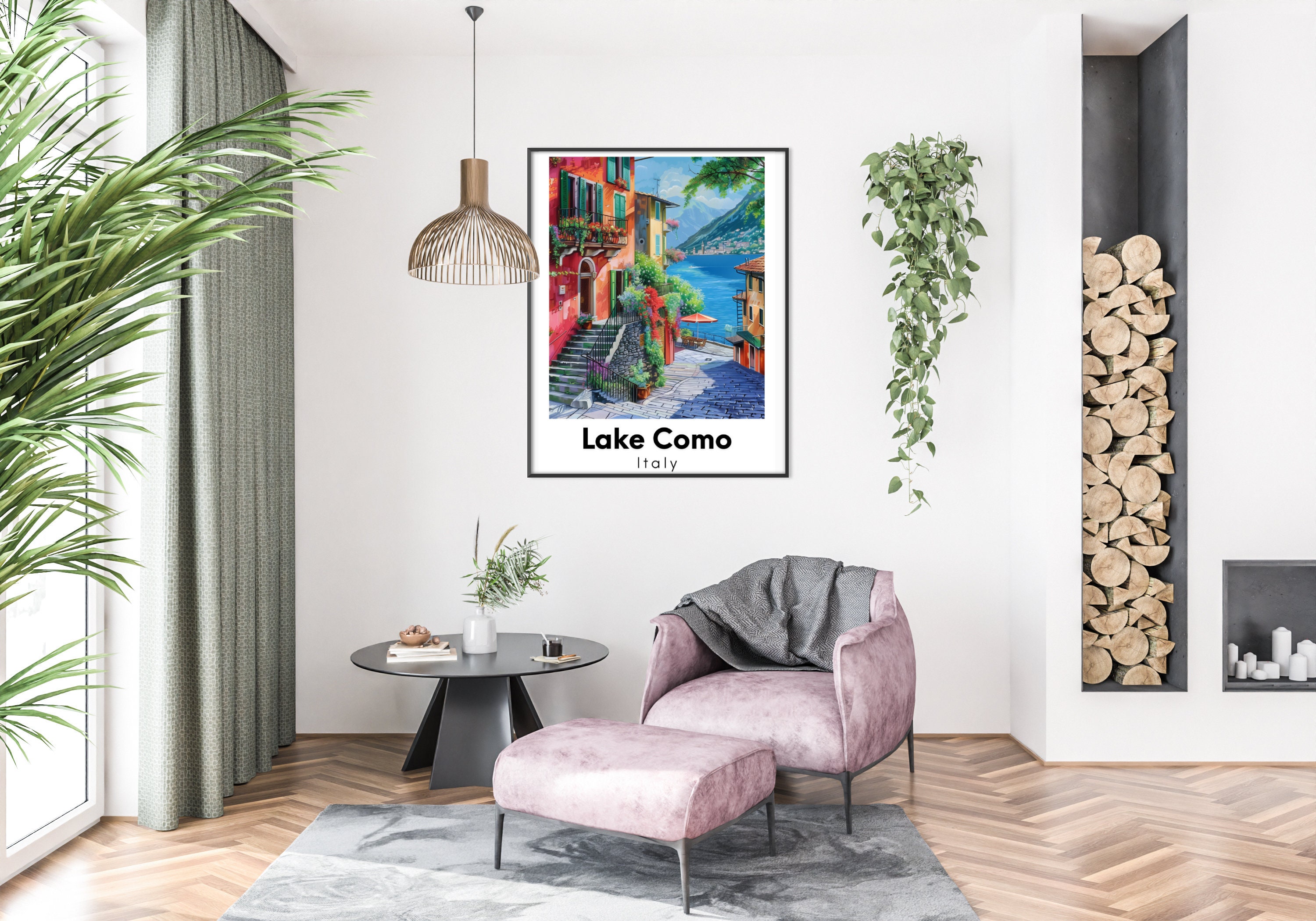 Lake Como Travel Poster Wall Art, Lake Como Art Print, Italy Art Print ...