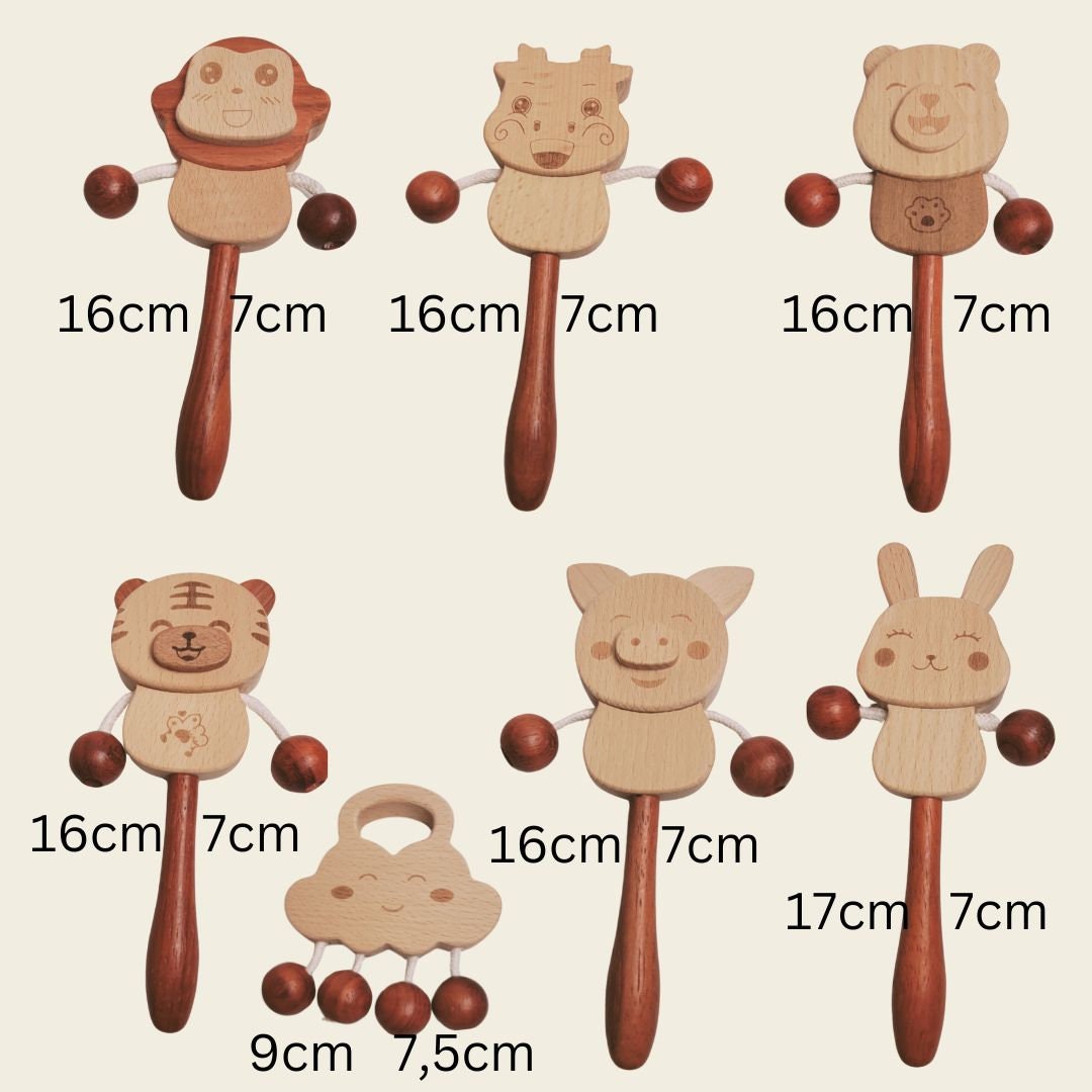 Music Instruments for Kids Baby Toys Rattles Wooden Activity Hand Bell ...
