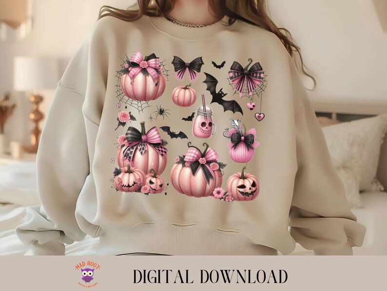 Halloween Coquette Black Pink Bow Pumpkin Trendy Coquette Black Bow ...