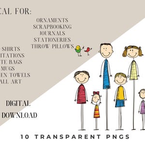 10 Stick Families Clipart Bundle, Family Clipart Png Bundle, Family ...
