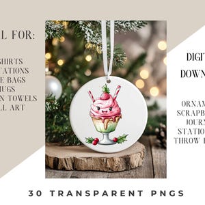 40 Kawaii Christmas Desserts and Drinks Clipart Bundle, Kawaii Cakes ...