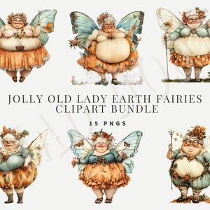 Png Watercolor Fairy Clipart Bundle Old Jolly Earth Fairy Instant ...