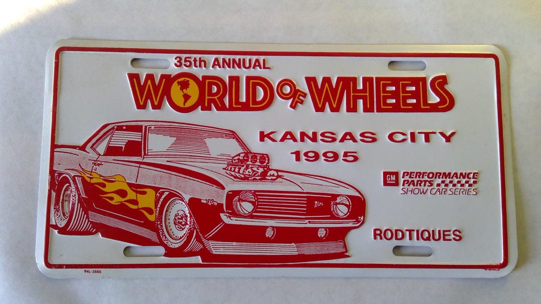 1995 World of Wheels Kansas City License Plate, Plate Vault - Etsy