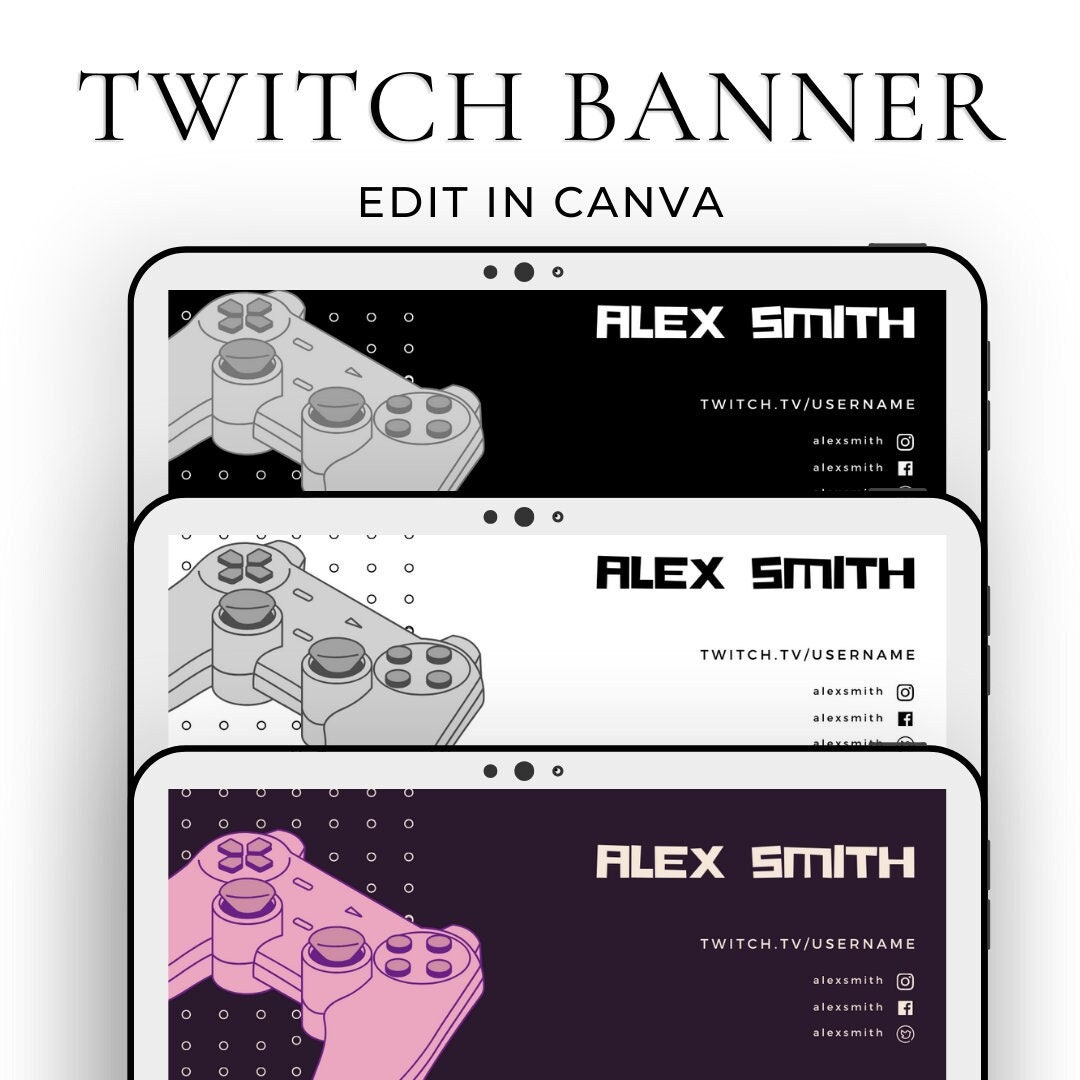 Customizable Twitch Banner Templates for Streamers Editable Canva ...