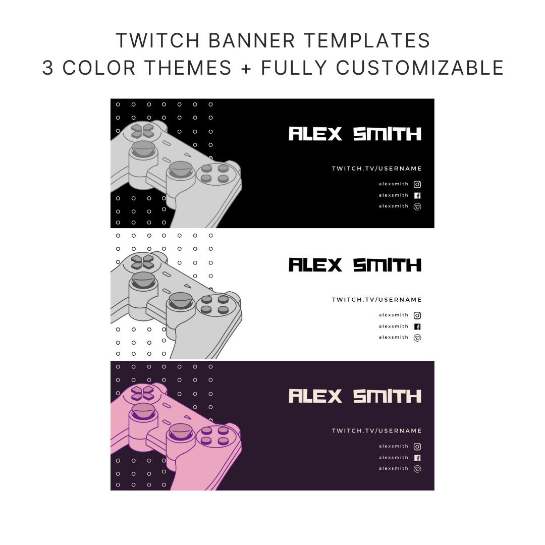 Customizable Twitch Banner Templates for Streamers Editable Canva ...