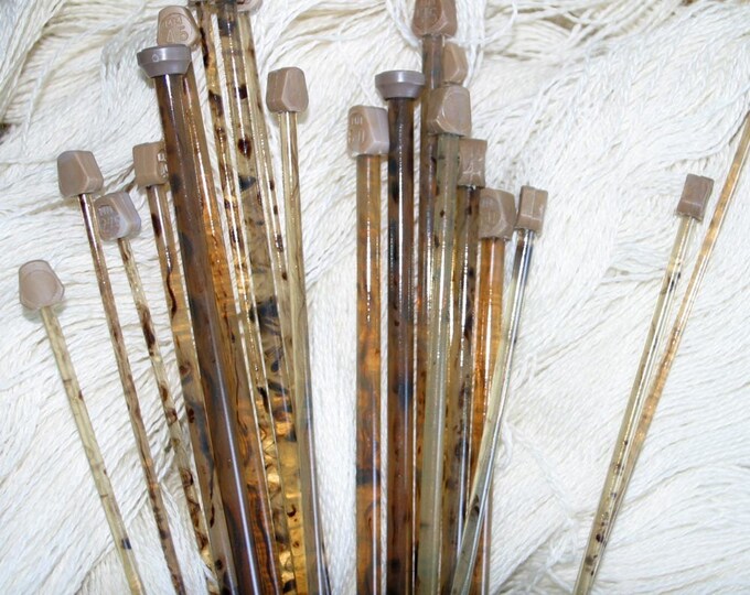 12 Inch FAUX Tortoise Shell Knitting Needles Size US 6 or 4mm ...