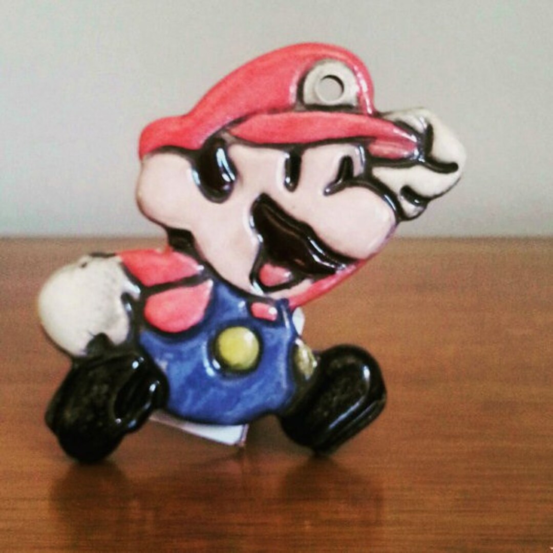 Super Mario Brothers Handmade Ceramic MARIO Ornament, Medallion or ...