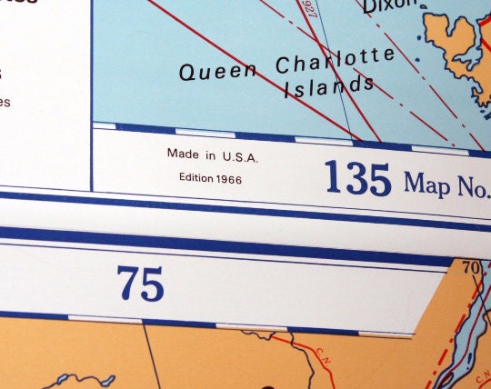 Vintage Mid Century Map of the United States - Etsy