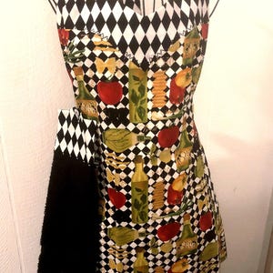 Italian Delight Apron, Multi Colored, 1940's Vintage Style, Reversible ...