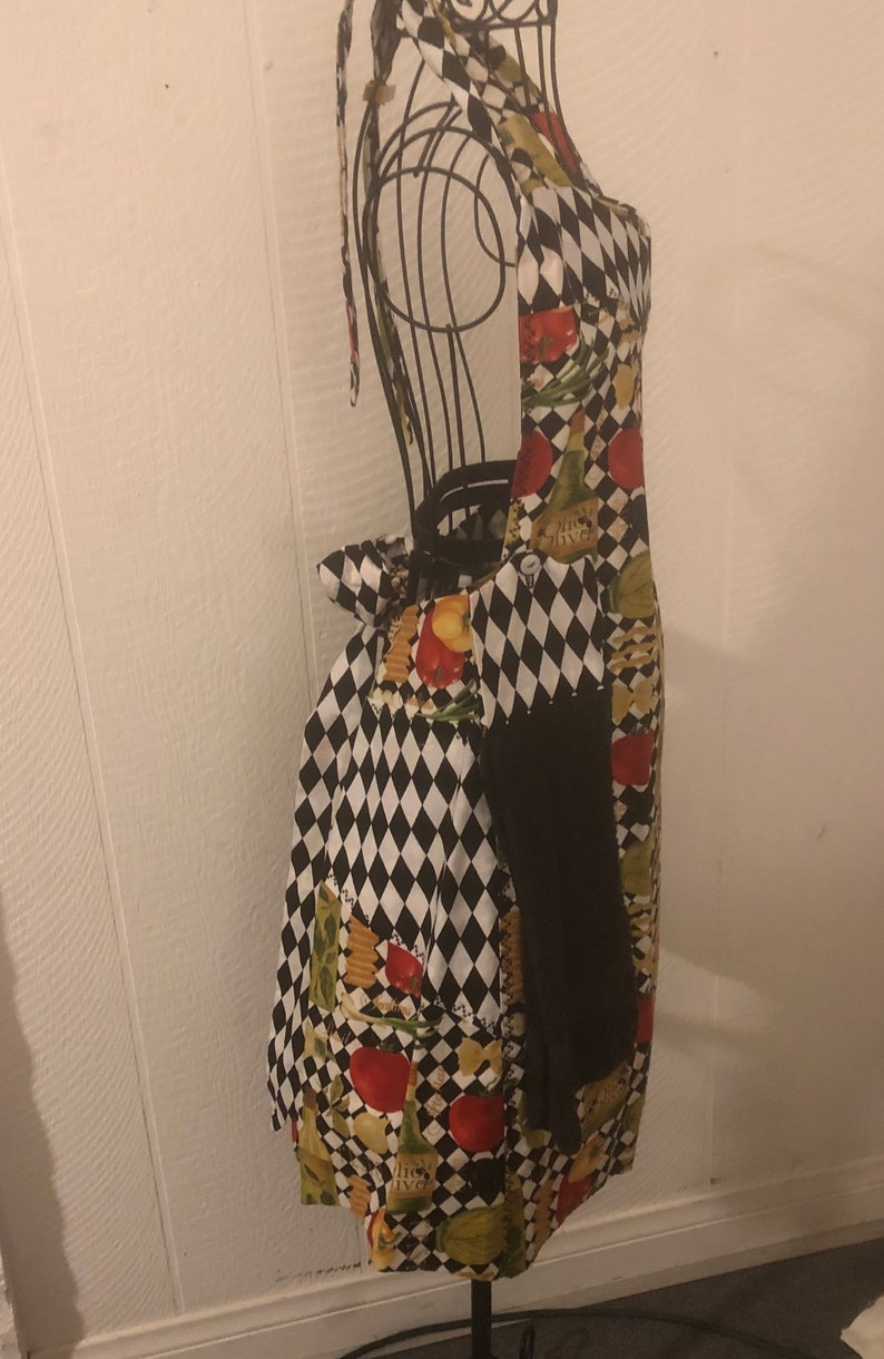 Italian Delight Apron, Multi Colored, 1940's Vintage Style, Reversible ...