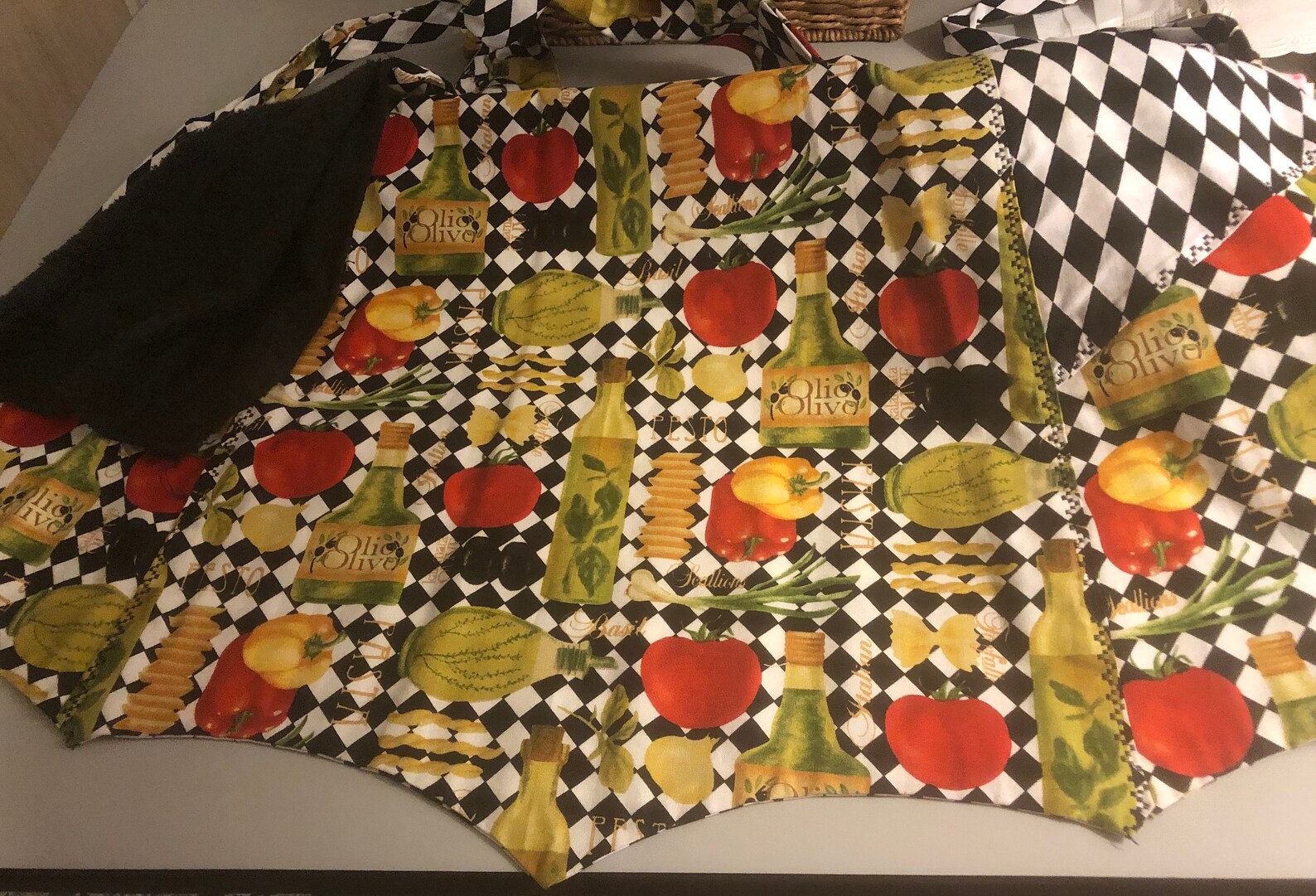 Italian Delight Apron, Multi Colored, 1940's Vintage Style, Reversible ...