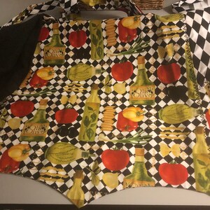 Italian Delight Apron, Multi Colored, 1940's Vintage Style, Reversible ...