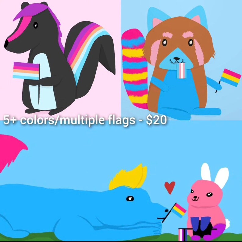 Pride Animal 5 Colors/multiple Flags - Etsy