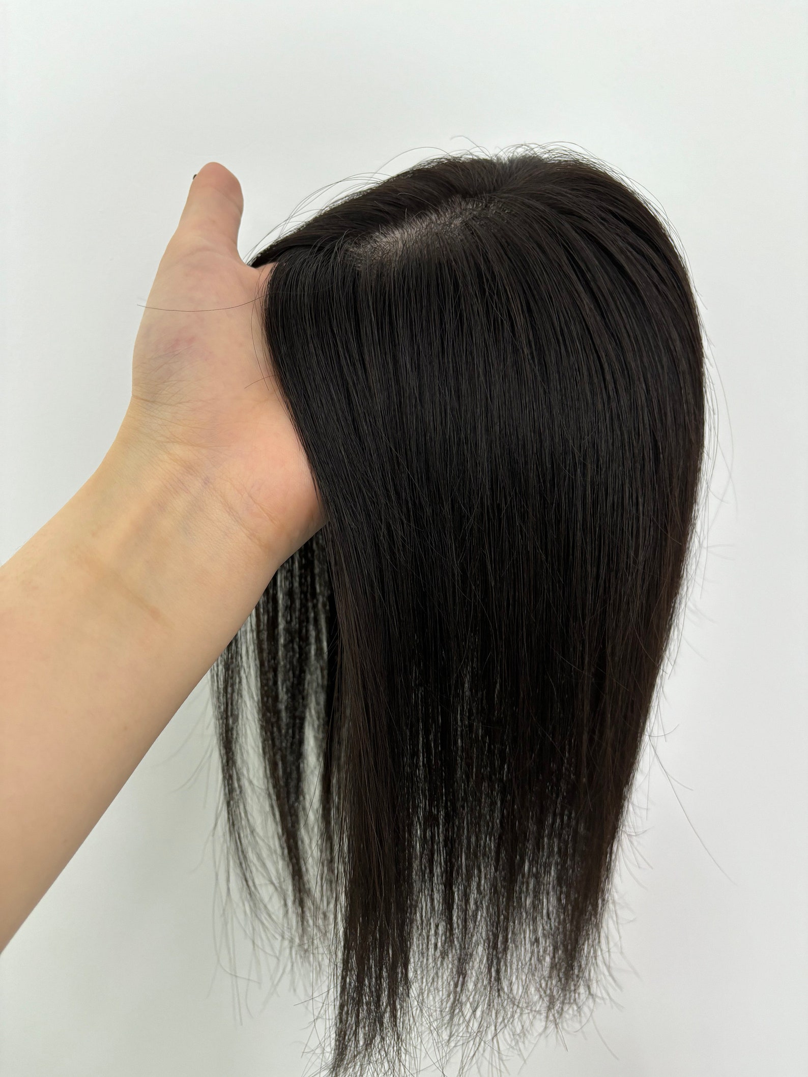 11x13cm Silk Basd Black Color Human Hair Topper, Natural Hairline ...