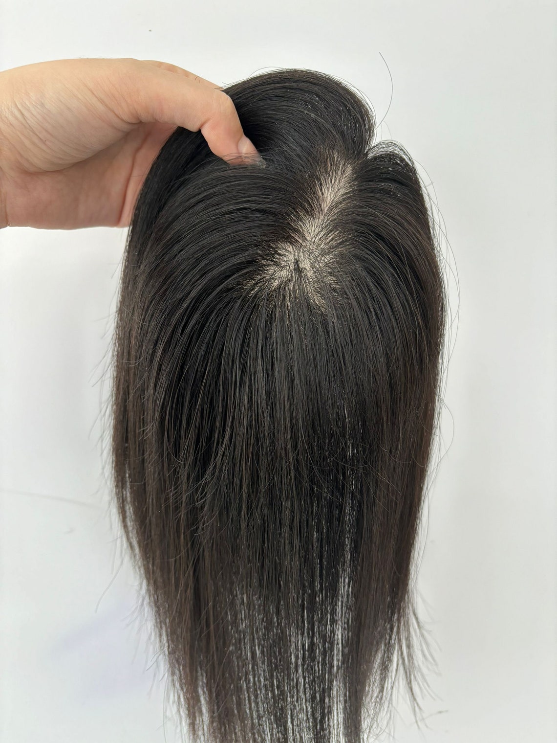 11x13cm Silk Basd Black Color Human Hair Topper, Natural Hairline ...