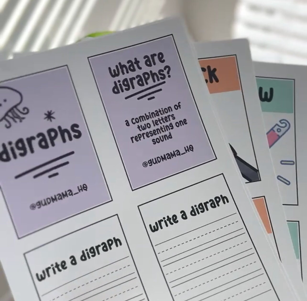 PRINTABLE Digraphs Cards Set, Homeschool Digraph Card Set, Digraph ...