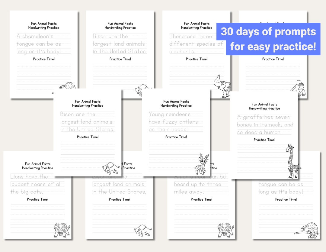 30 Days of Journal Prompts for Children - Etsy
