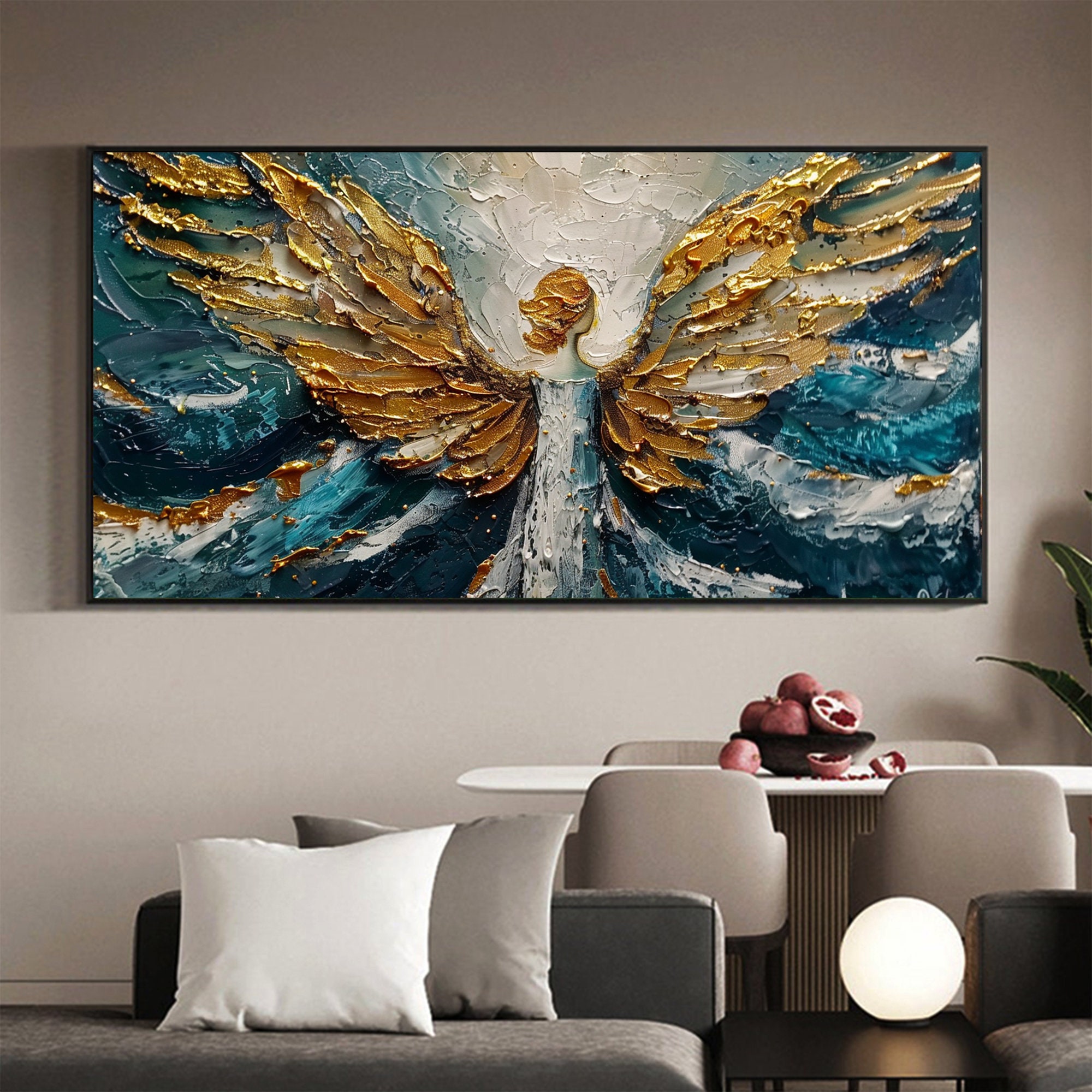 Custom Abstract Angel Painting on Canvas, Original Wings Painting ...