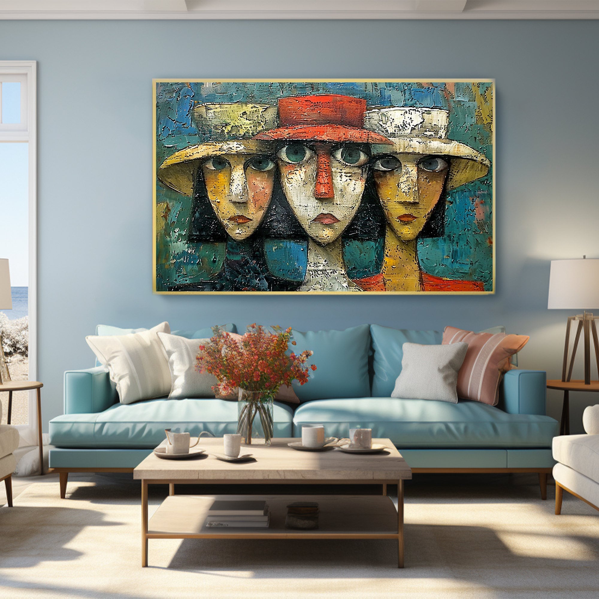 Original Cartoon Characters Portraits Oil Painting on Canvas, Modern ...