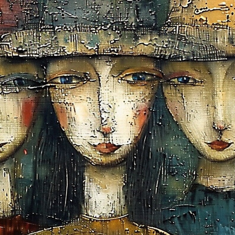 Abstract Cartoon Characters Oil Painting on Canvas, Original Portraits ...