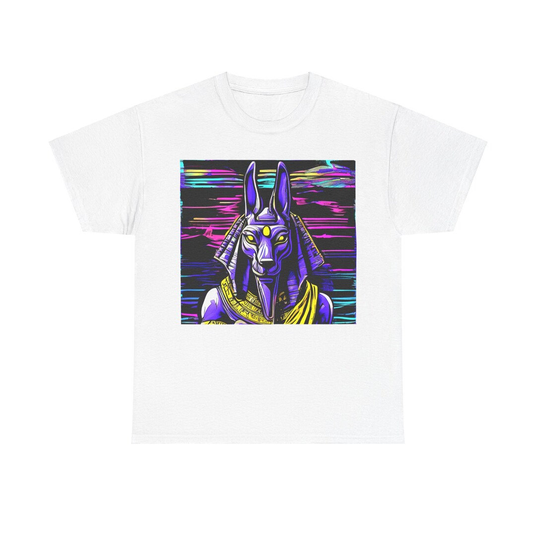 Anubis Egyptian Vapor Wave Summer Beach Vibes Unisex Heavy Cotton Tee T ...