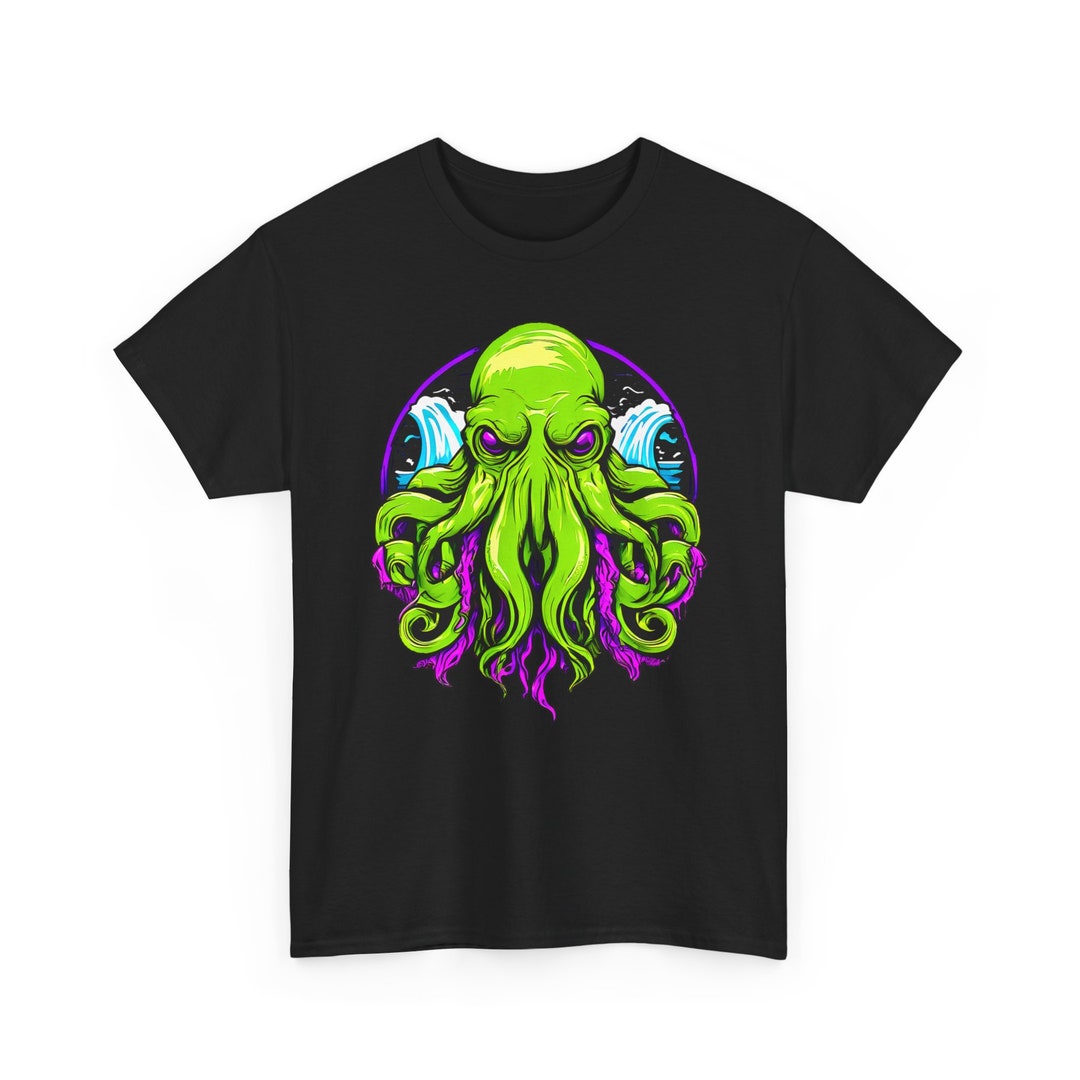 Cthulhu Santa Cruz Style Surfer Beach Summer Vibes Heavy Cotton Tee T ...