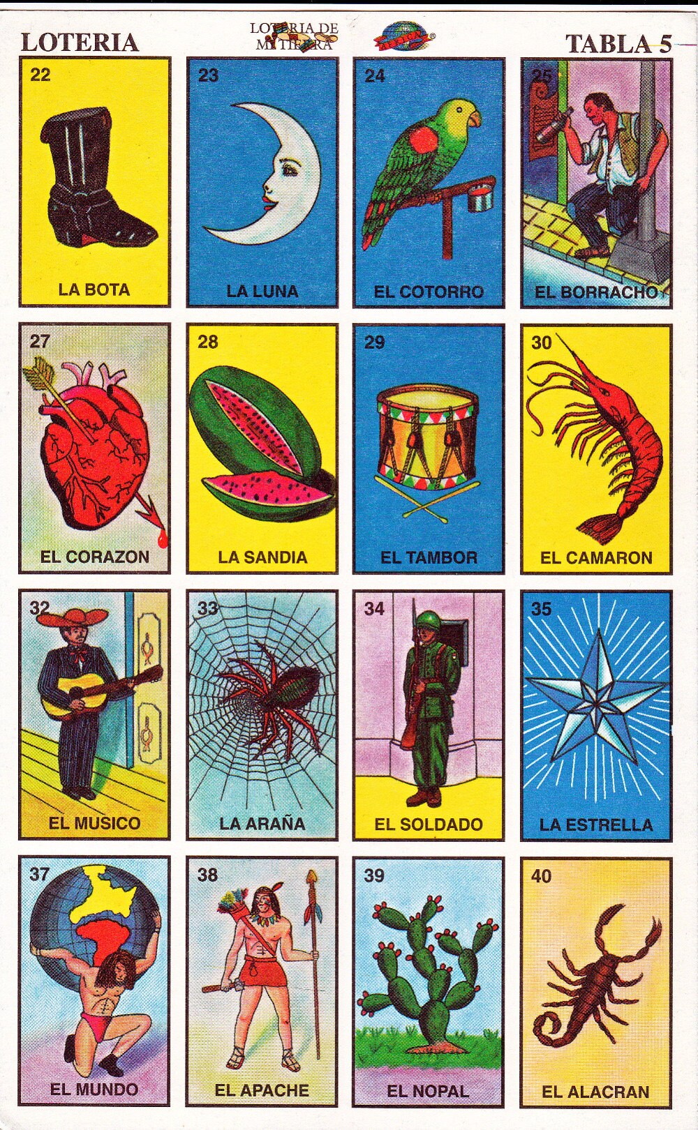 Tarjetas De Loteria Imprimibles El Conjunto Completo De 10 Etsy M xico