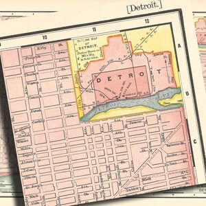 Printable Map of Detroit, Showing the City Streets From 1895, a 600 Dpi ...