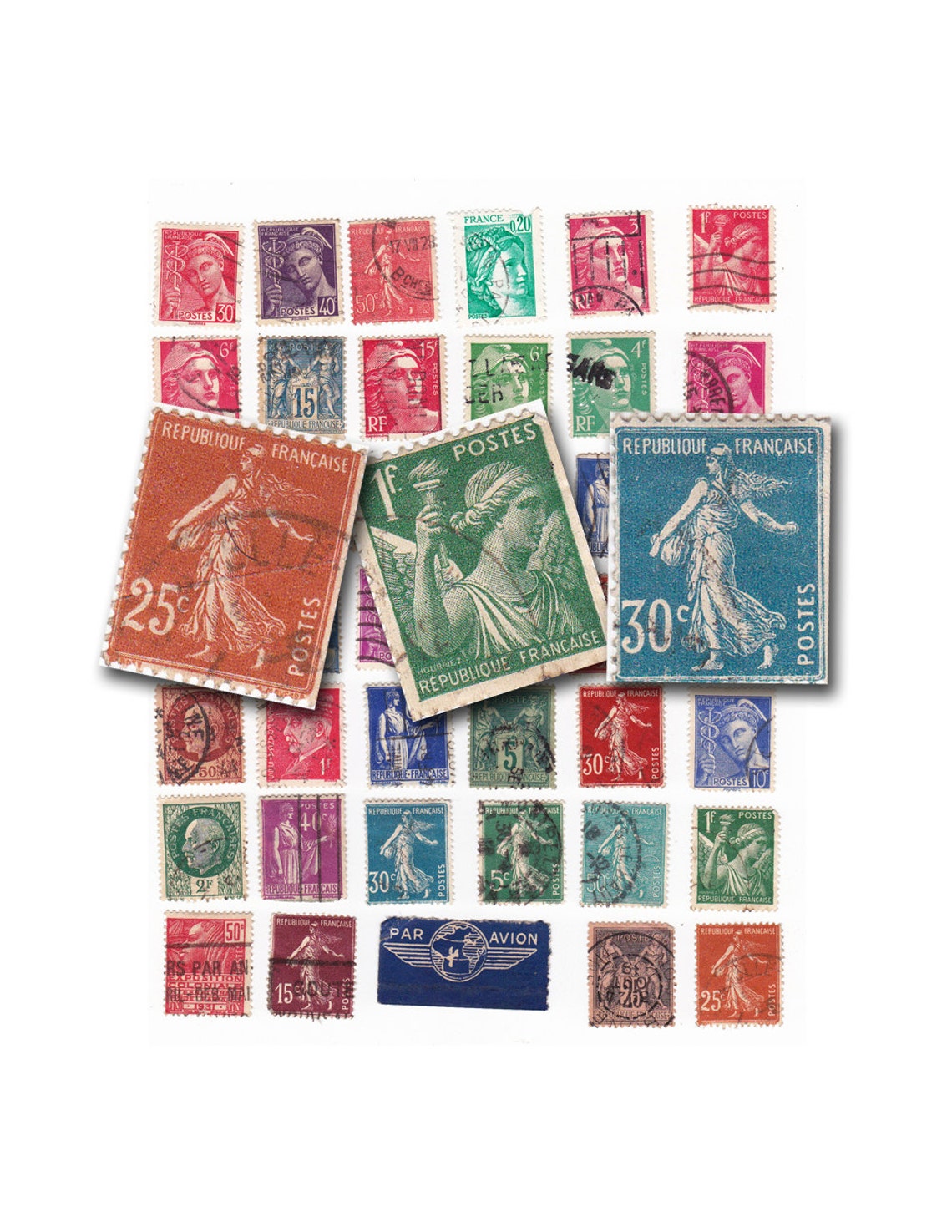 Vintage French Postage Stamps Arts and Crafts Journals - Etsy