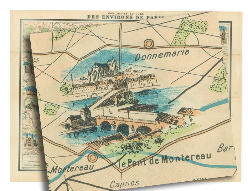 Printable Map of Paris Monuments From the Early 20th Century - Etsy