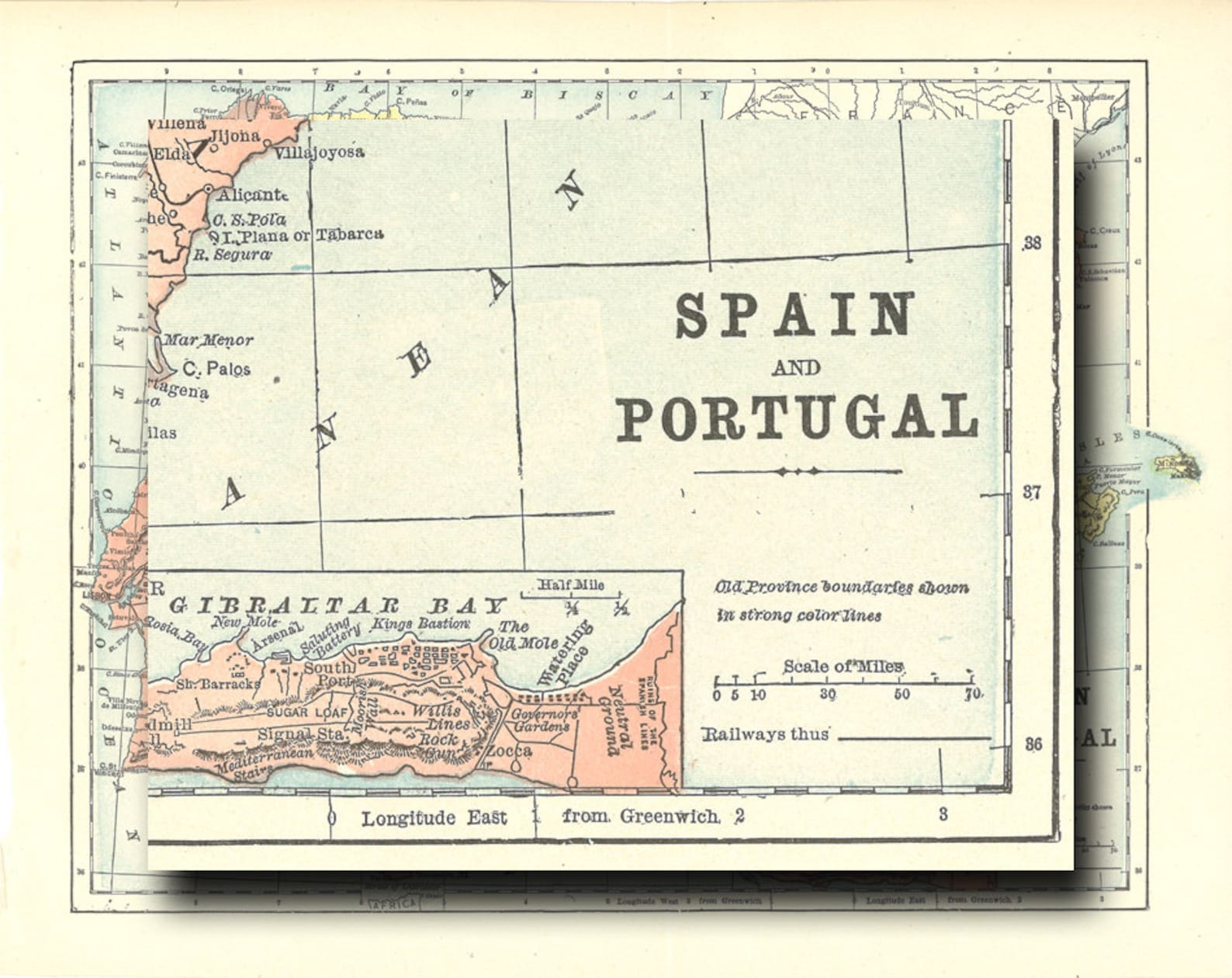 Printable map of spain and portugal