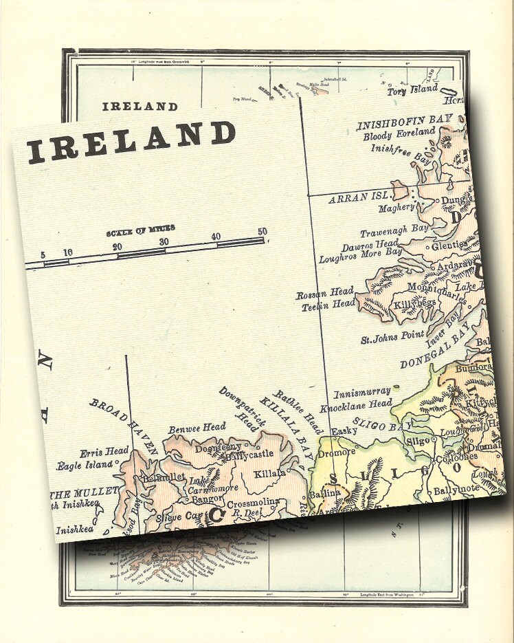 Printable Map of Ireland for Home Decor Arts and Crafts | Etsy