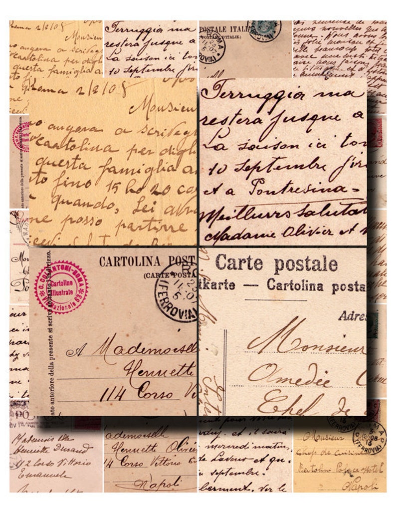 Vintage Paper Ephemera Collage Sheet a Printable Digital - Etsy