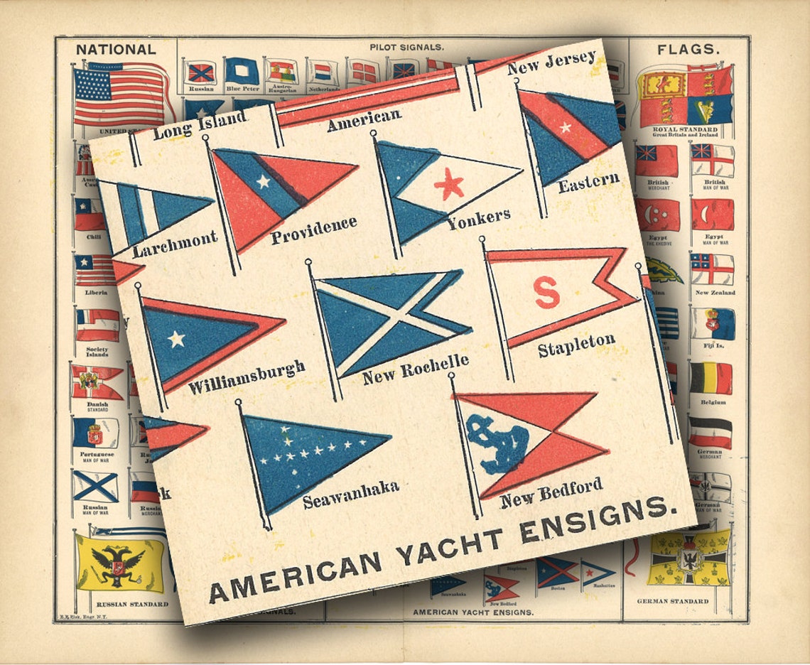 Antique Flag Print From a 1904 Encyclopedia, in 600dpi, to Print Out ...