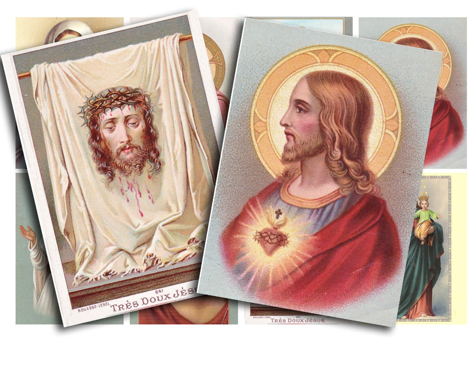 Antique Holy Cards for Scrapbooking and Crafting a Vintage - Etsy