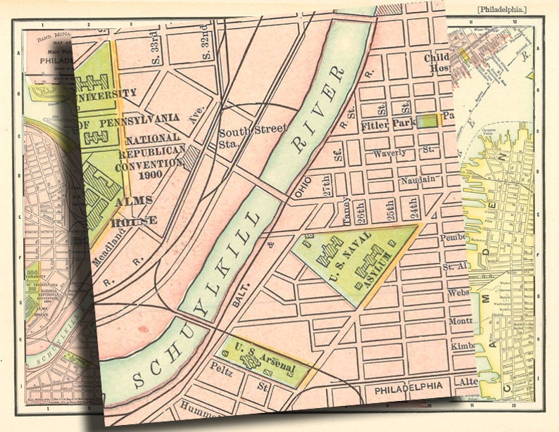Printable Map of Philadelphia a 600 Dpi High Resolution File | Etsy