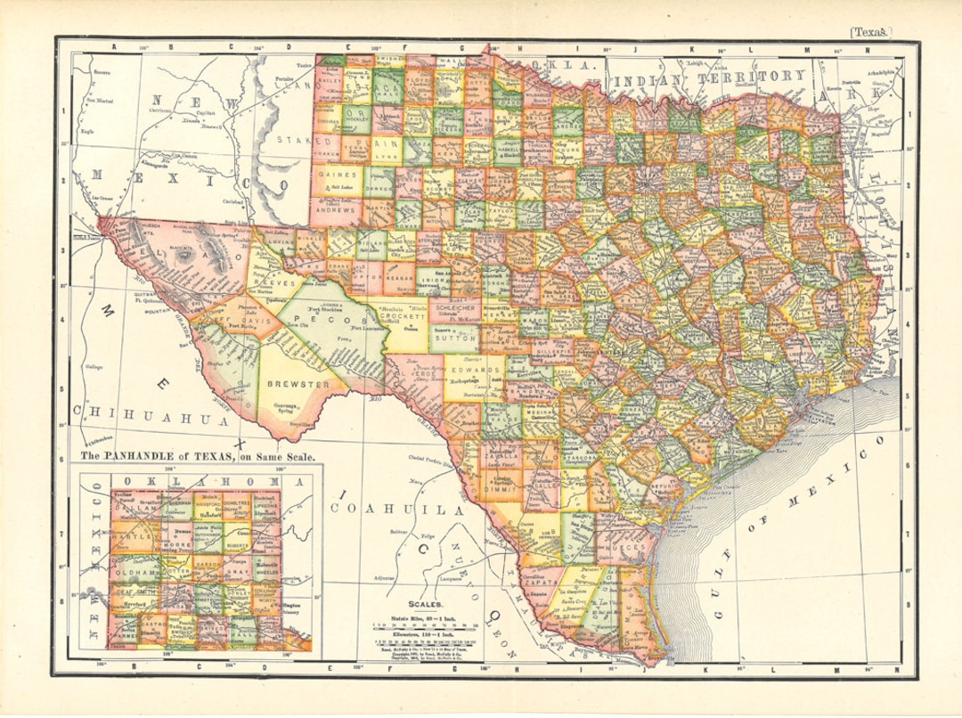 Printable Map of Texas, Wall Art, Scrapbooking, Housewarming Gift, Arts ...