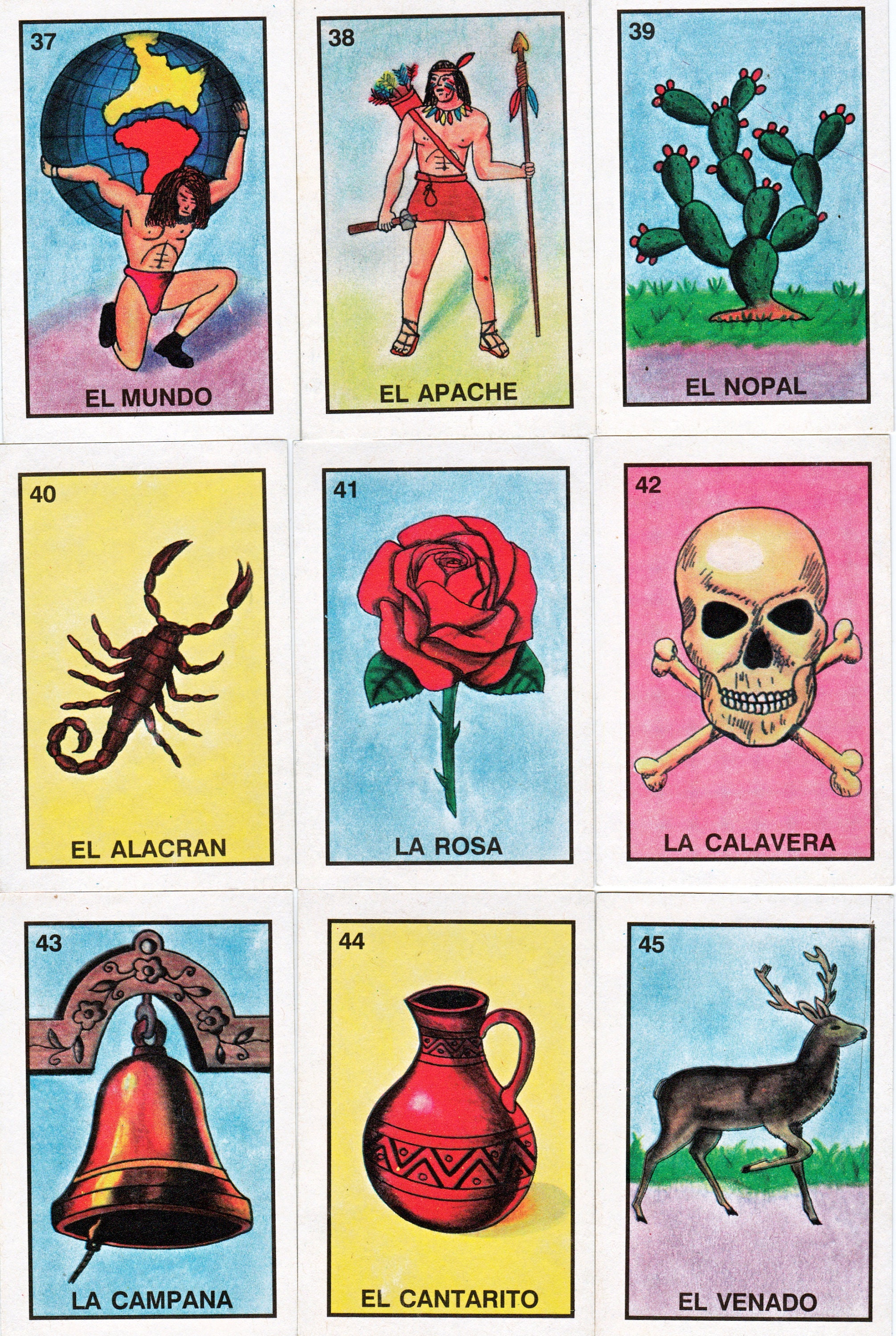 Mexican Loteria Cards Six Pages of Different Cards Printable - Etsy