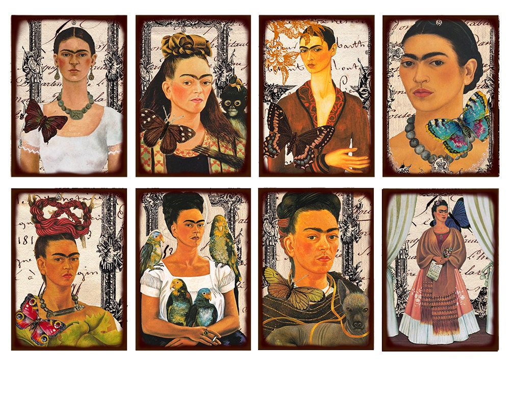 Frida Kahlo collage sheet a vintage printable digital | Etsy