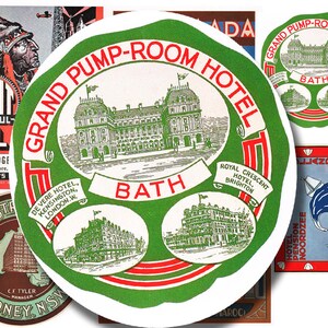 Printable Luggage Labels, Vintage Hotel Advertisements, Digital Paper ...