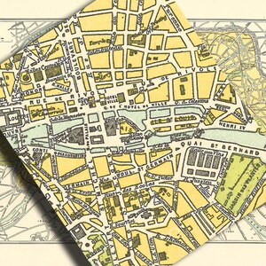 Printable Map of Paris, for Arts and Crafts, Home Decor, Journaling and ...