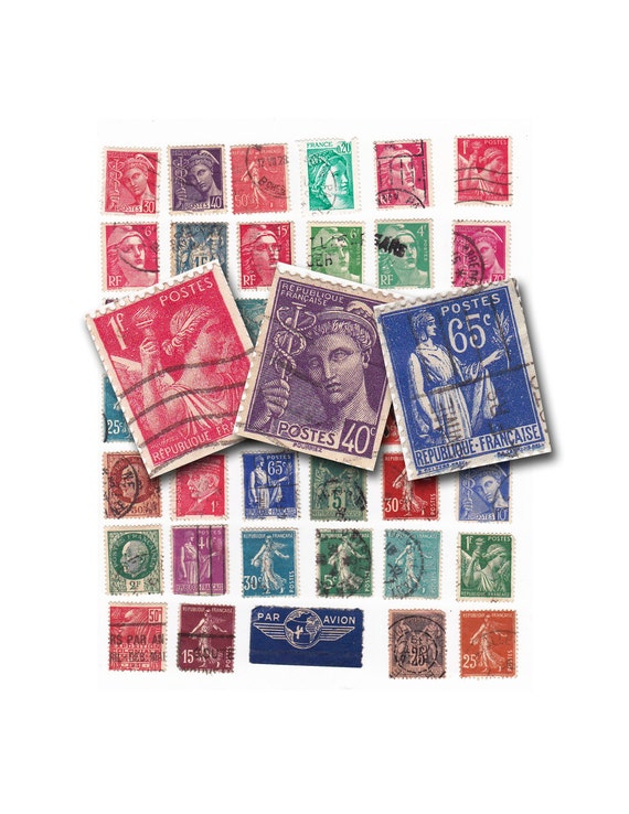 Vintage French Postage Stamps Arts and Crafts Journals - Etsy