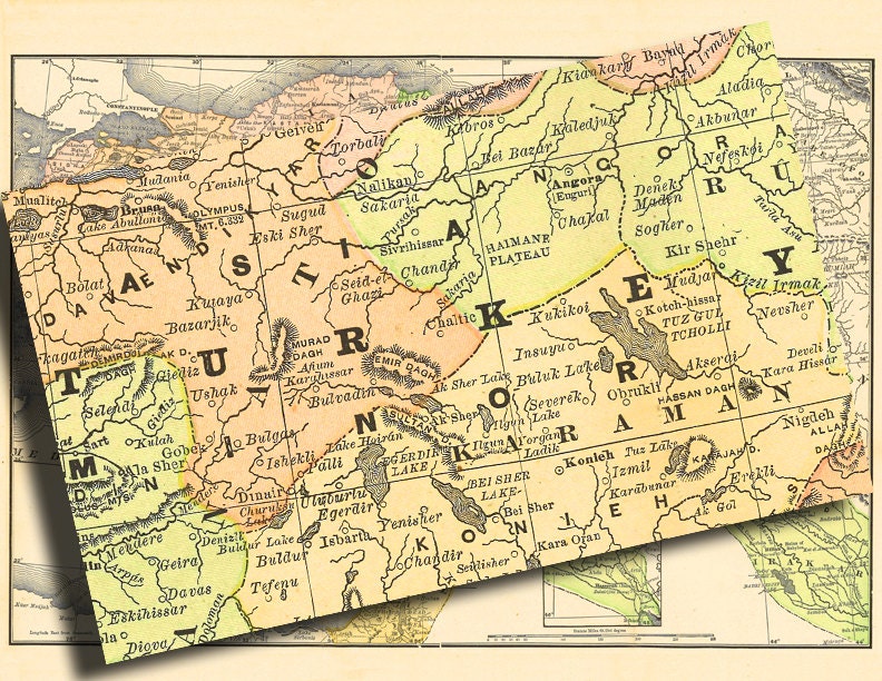 Old Map of Turkey From 1904, a Vintage Printable Digital Map No. 778 - Etsy
