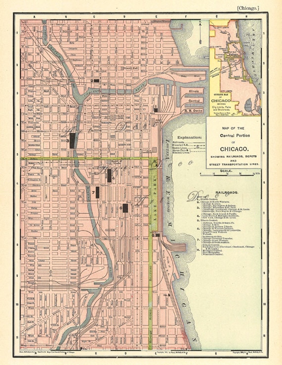 Printable map of Chicago housewarming gift home decor arts | Etsy
