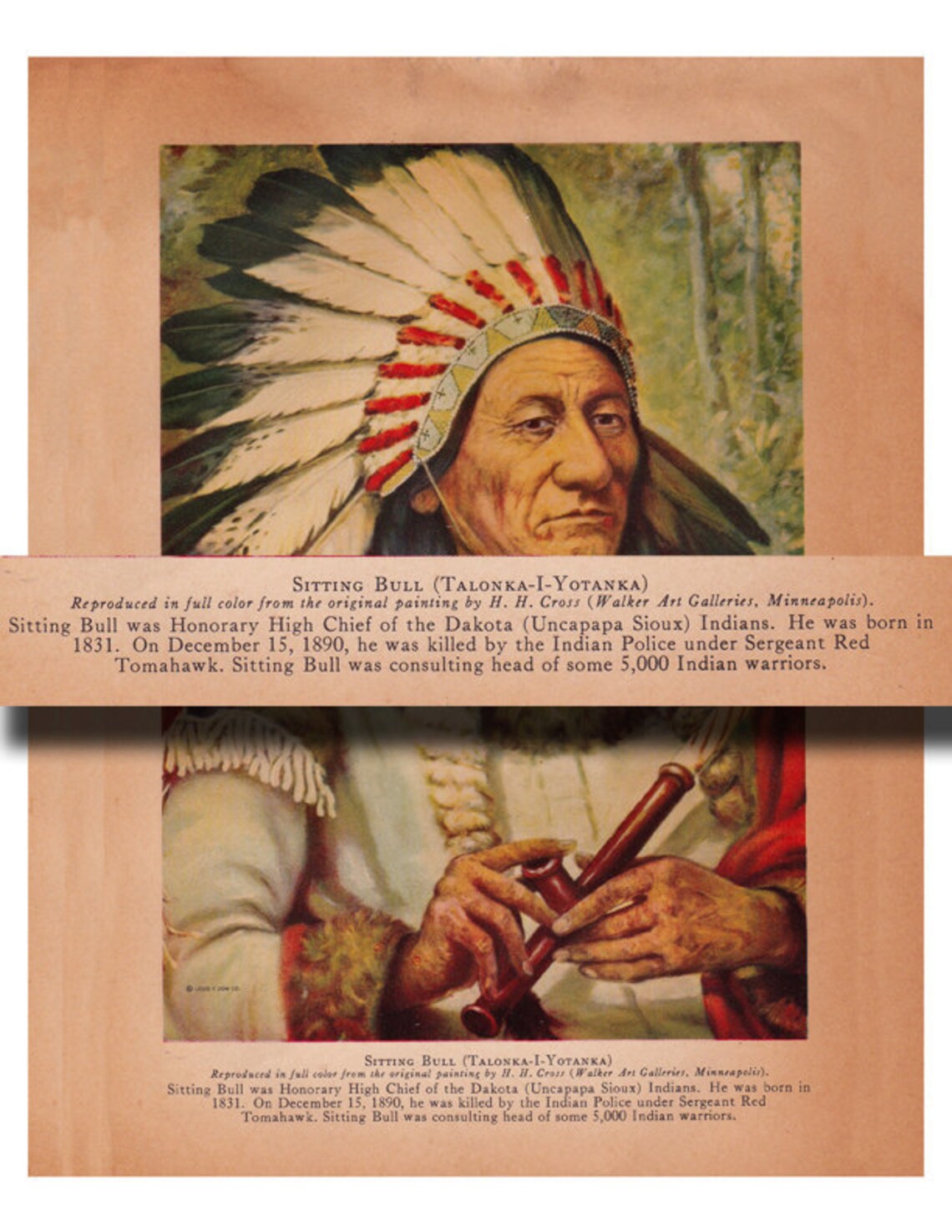 Native American Sitting Bull Print Chief of Dakota Sioux | Etsy