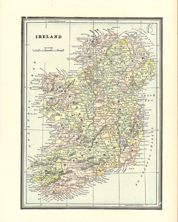 Printable Map of Ireland for Home Decor Arts and Crafts | Etsy