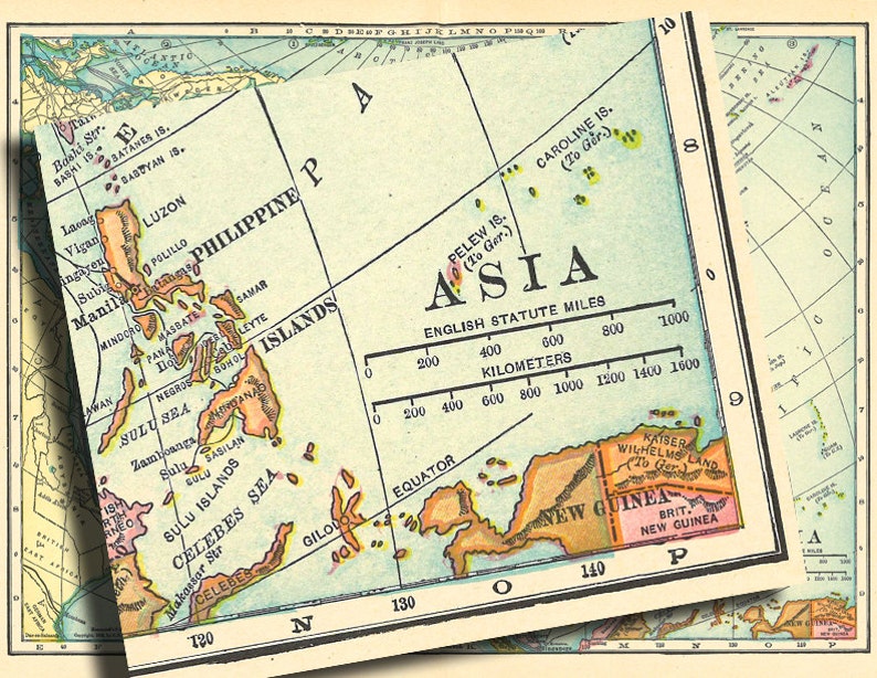 Old Map of Asia From the 1900's a Printable Digital | Etsy