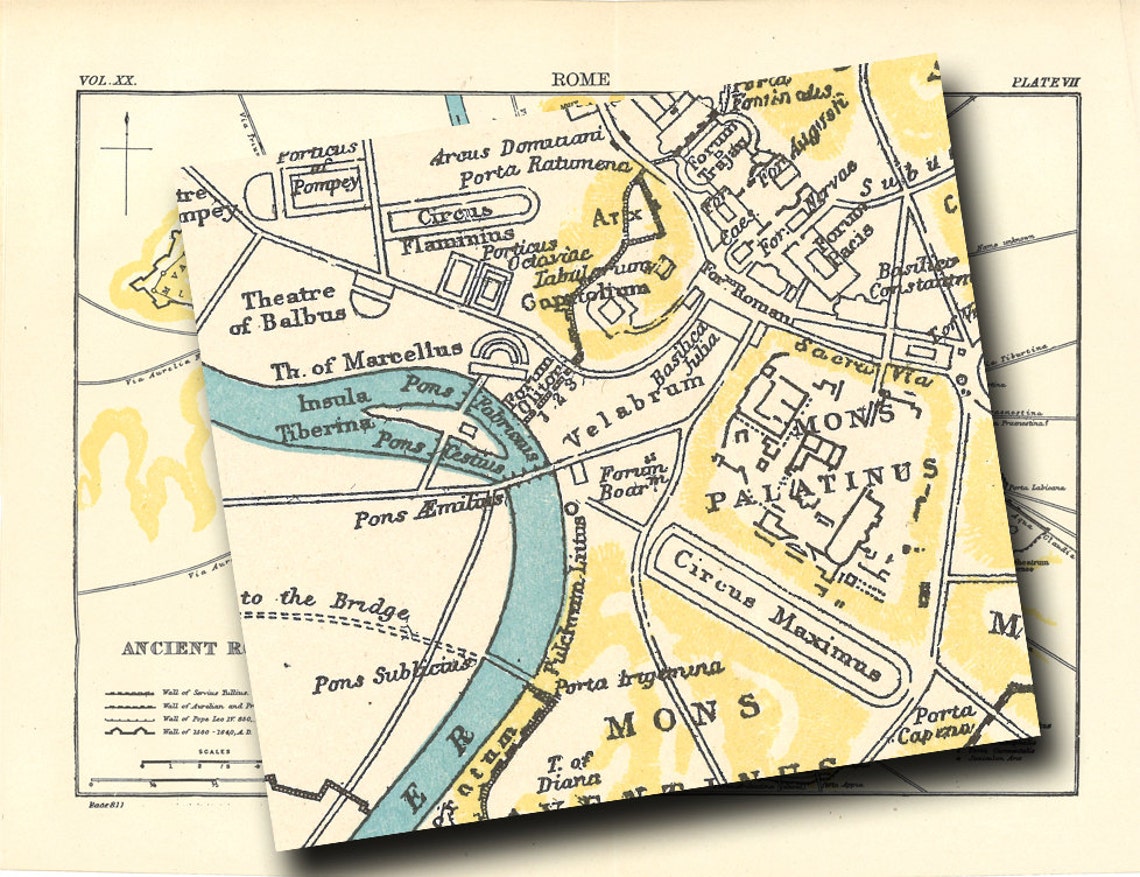 Printable Map of Rome Home Decor a Unique Gift Arts and - Etsy