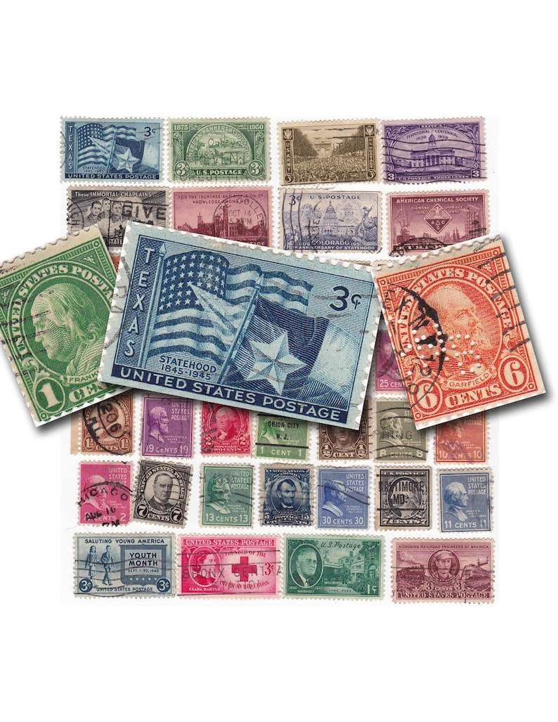 Vintage Printable Postage Stamps Digital Download Collage | Etsy